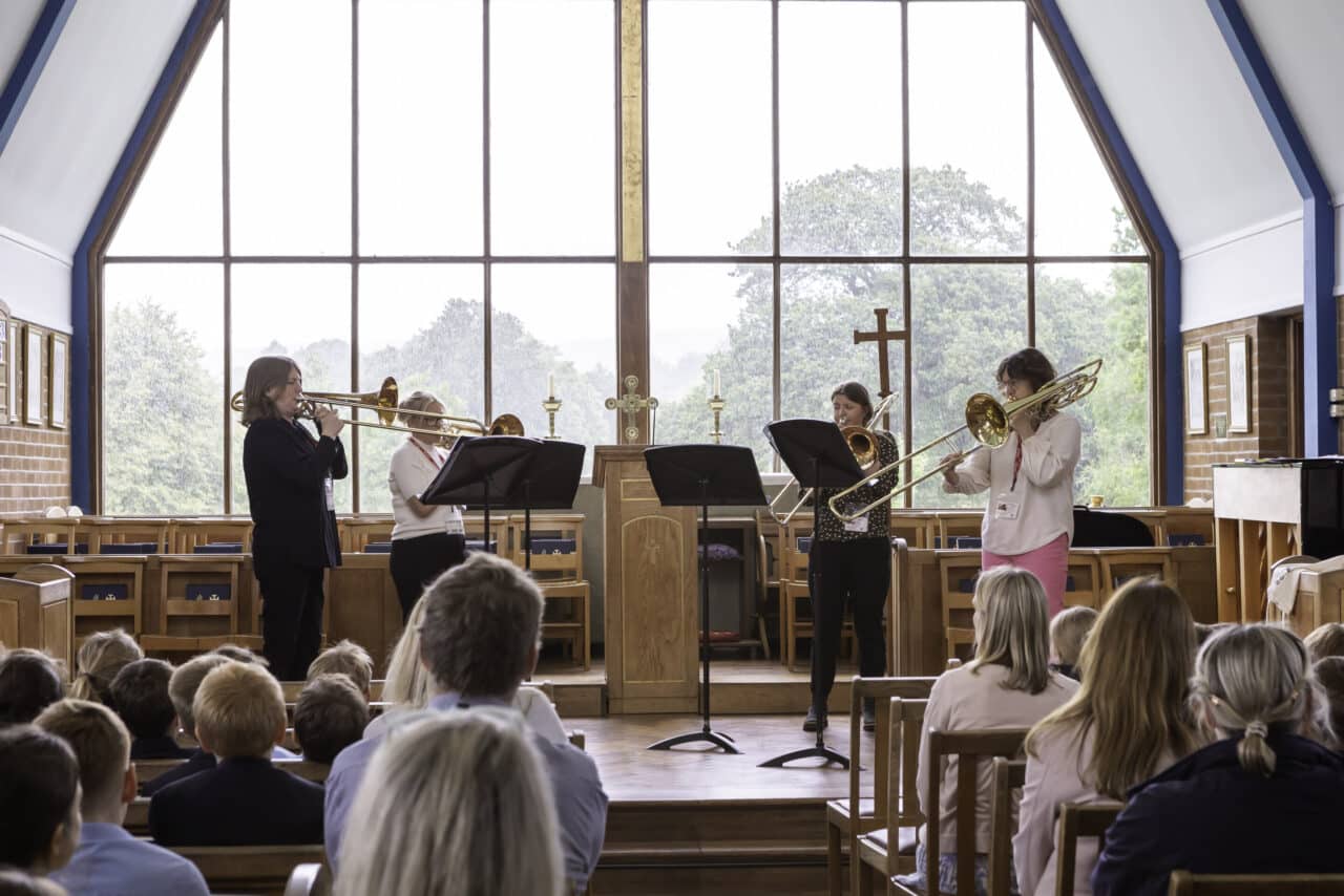 Trombone Quartet, Bones Apart, visit Prep and Senior pupils - Cranleigh ...